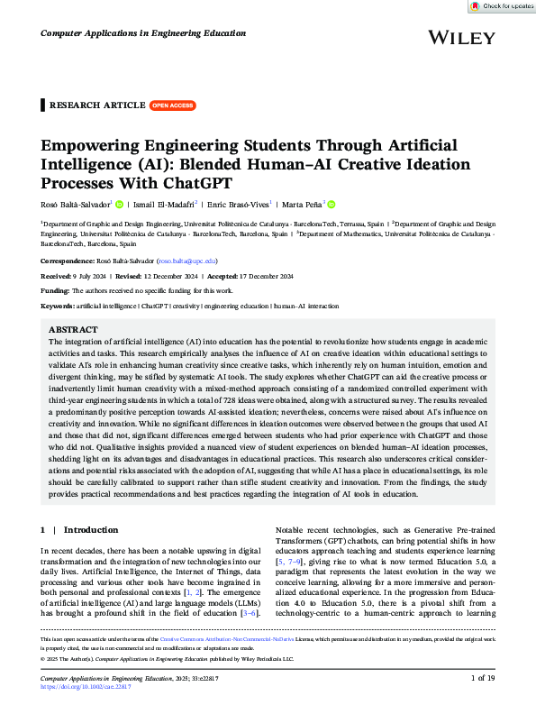 (PDF) Empowering Engineering Students Through Artificial Intelligence ...