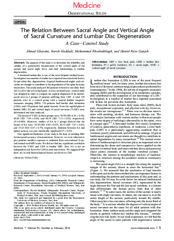 (PDF) The Relation Between Sacral Angle and Vertical Angle of Sacral ...