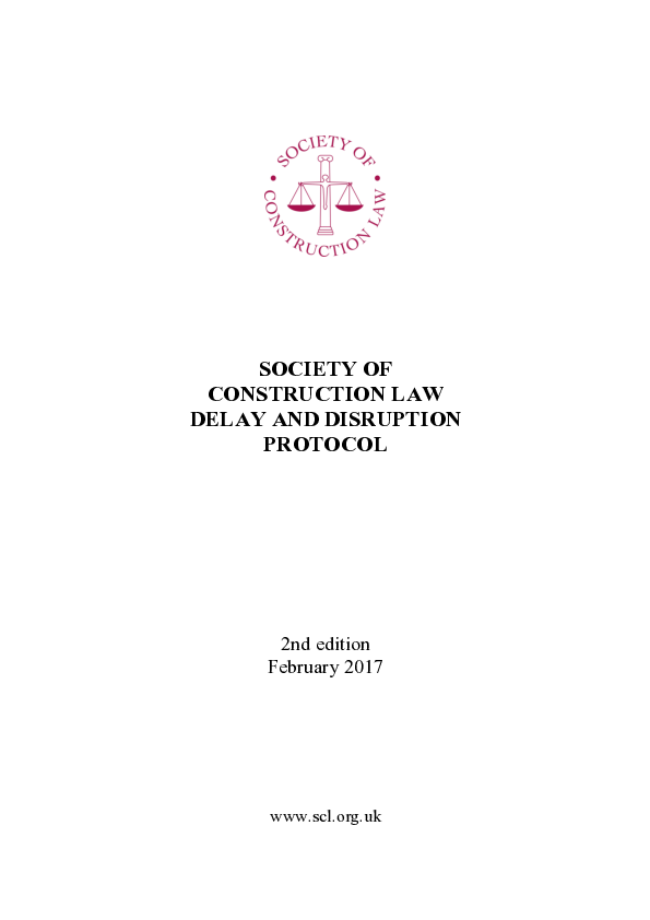 (PDF) SOCIETY OF CONSTRUCTION LAW DELAY AND DISRUPTION PROTOCOL