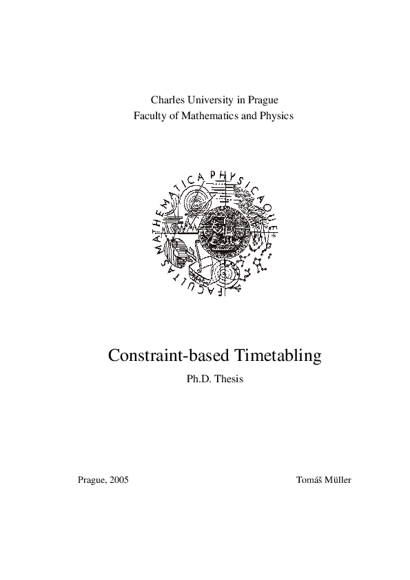 (PDF) Constraint-based Timetabling