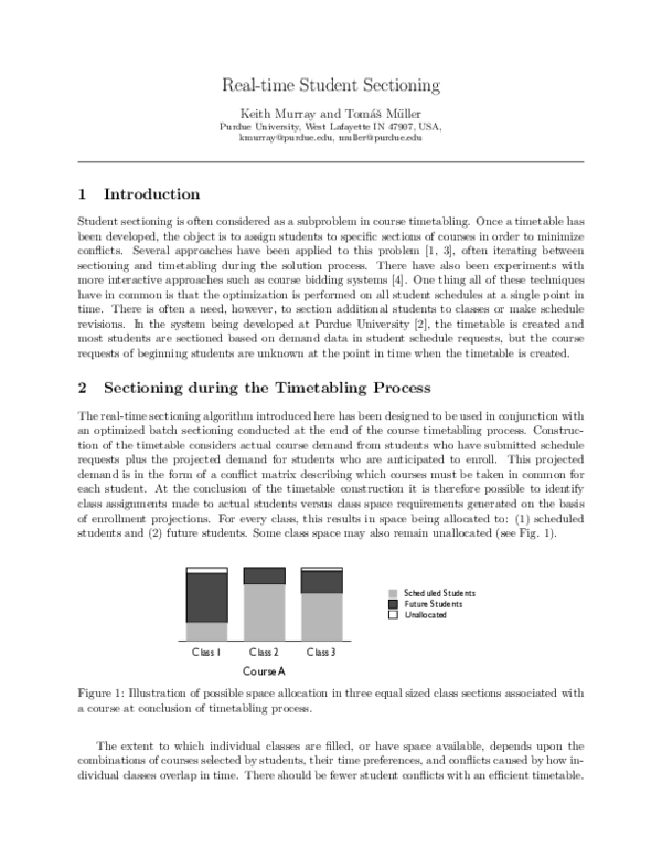 (PDF) Real-time student sectioning