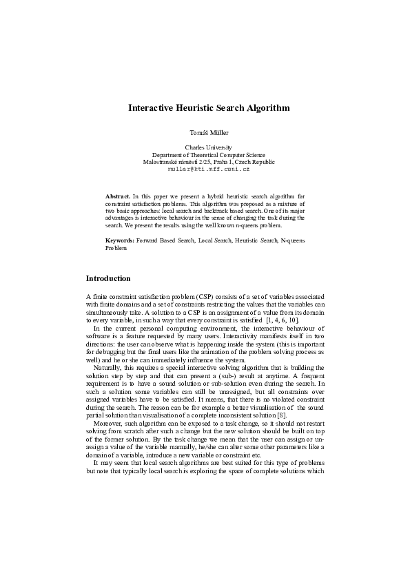 (PDF) Interactive Heuristic Search Algorithm