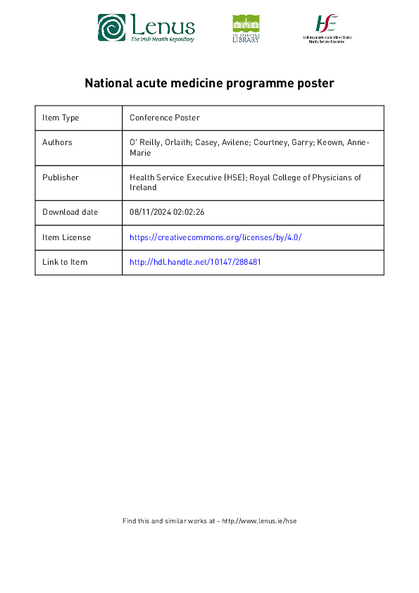 (PDF) National acute medicine programme poster