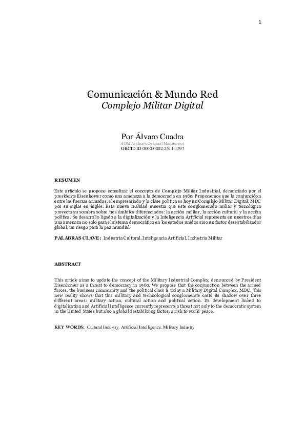 (PDF) Comunicación & Mundo Red
