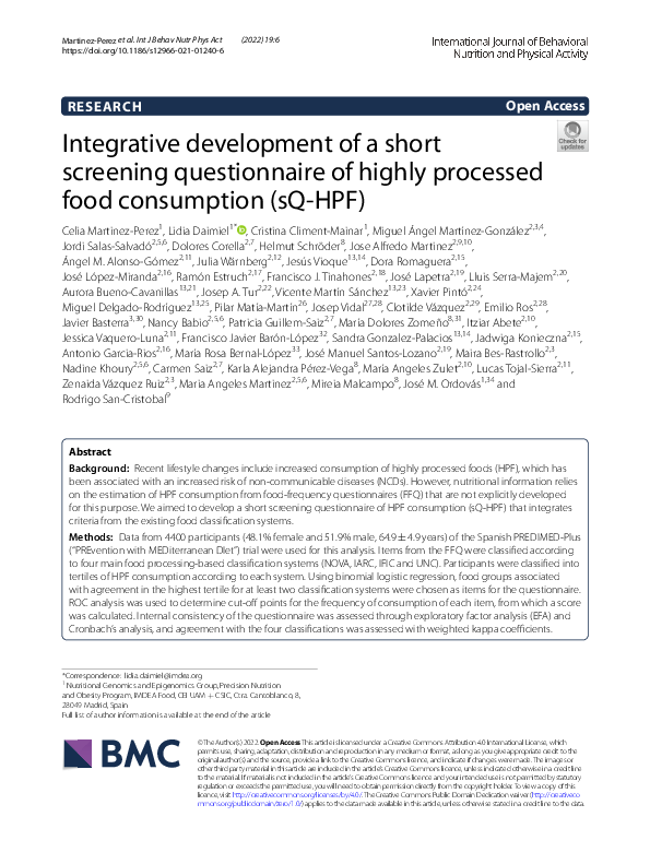 (PDF) Integrative development of a short screening questionnaire of ...