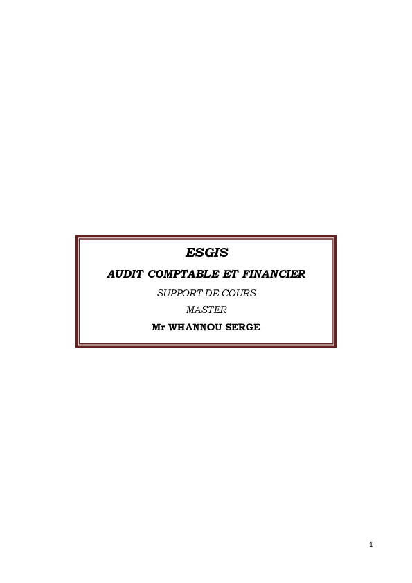 (PDF) AUDIT COMPTABLE ET FINANCIER