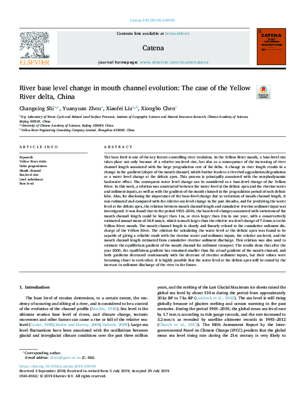 (PDF) River base level change in mouth channel evolution: The case of ...