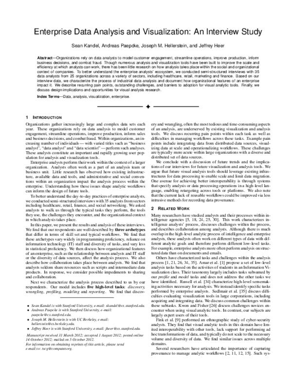 (PDF) Enterprise Data Analysis and Visualization: An Interview Study