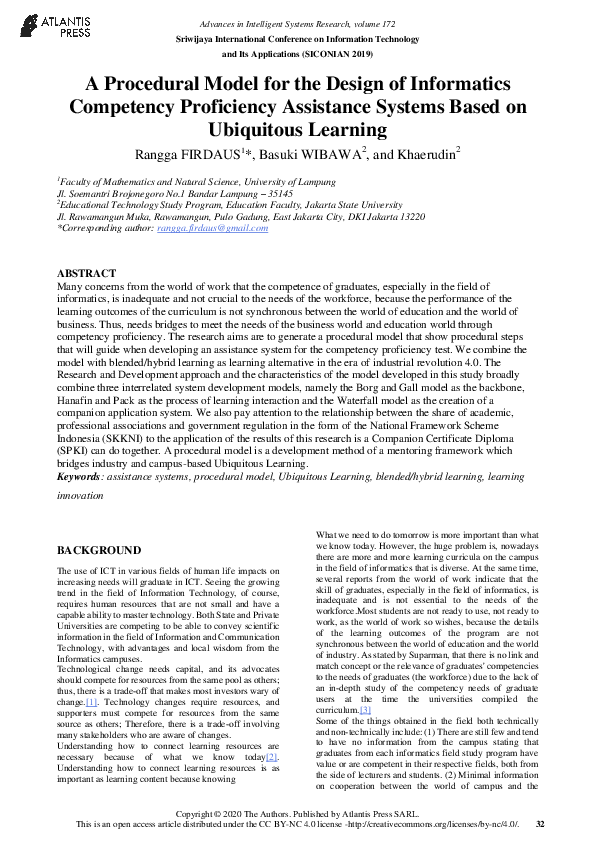(PDF) A Procedural Model for the Design of Informatics Competency ...