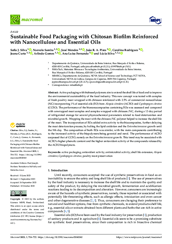 (PDF) Sustainable Food Packaging with Chitosan Biofilm Reinforced with ...