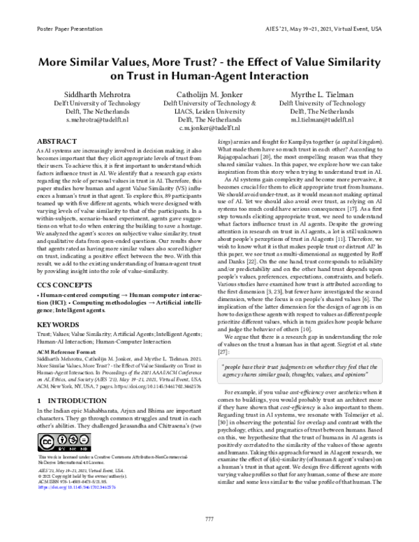 (PDF) More Similar Values, More Trust? - the Effect of Value Similarity ...