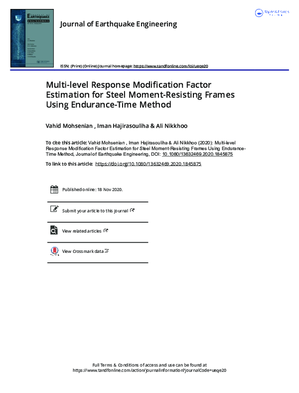 (PDF) Multi-level Response Modification Factor Estimation for Steel Moment-Resisting Frames ...
