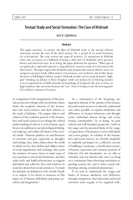 (PDF) Scripture and Mishnah in earliest rabbinic Judaism