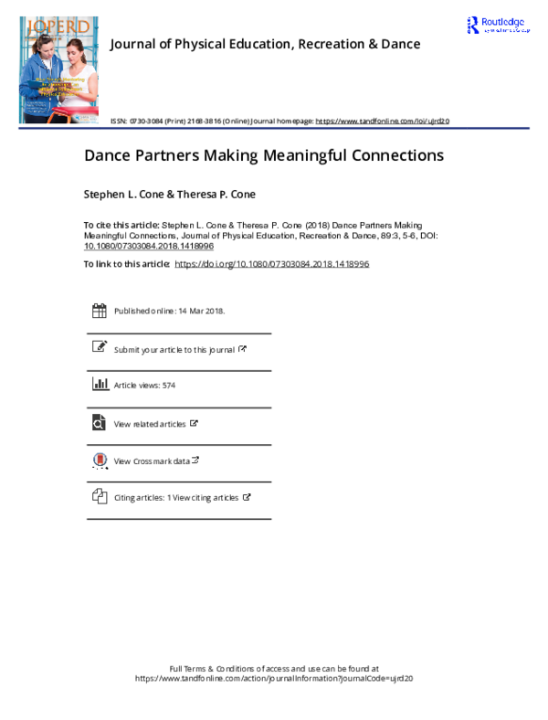 (PDF) Dance Partners Making Meaningful Connections