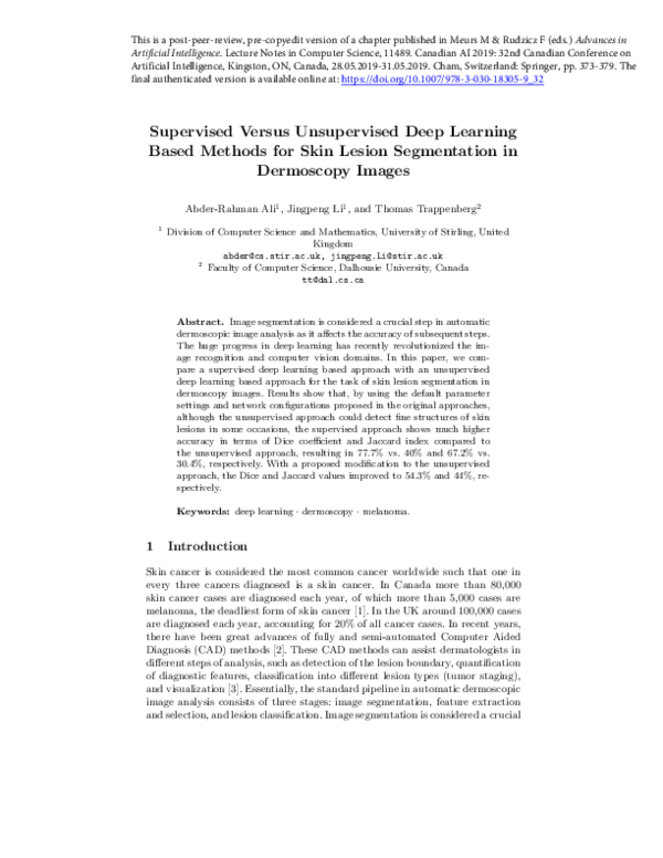(PDF) Supervised Versus Unsupervised Deep Learning Based Methods for ...