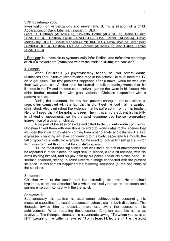 (PDF) Investigation on verbalizations and movements during a session of ...