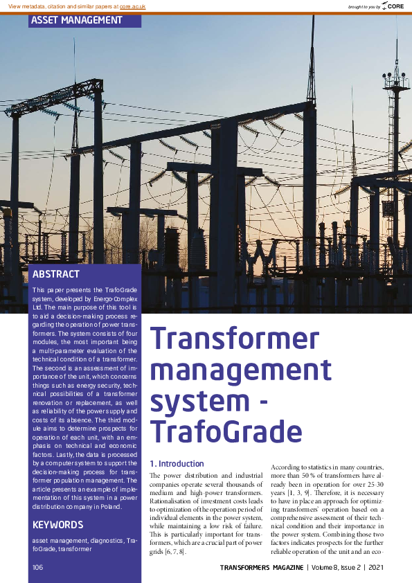 (PDF) Transformer management system - TrafoGrade