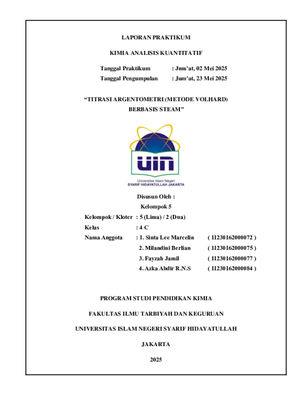 (PDF) LAPORAN PRAKTIKUM KIMIA ANALISIS KUANTITATIF "TITRASI ...