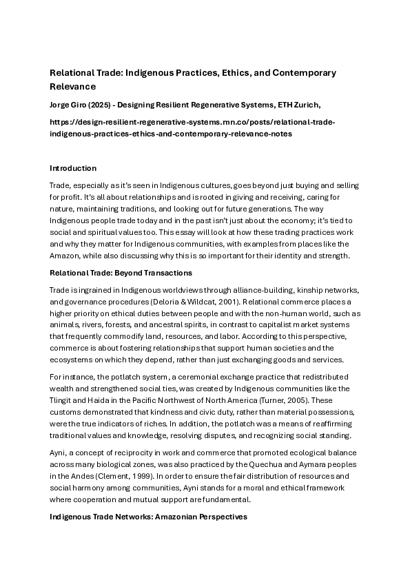 (PDF) Relational Trade: Indigenous Practices, Ethics, and Contemporary ...