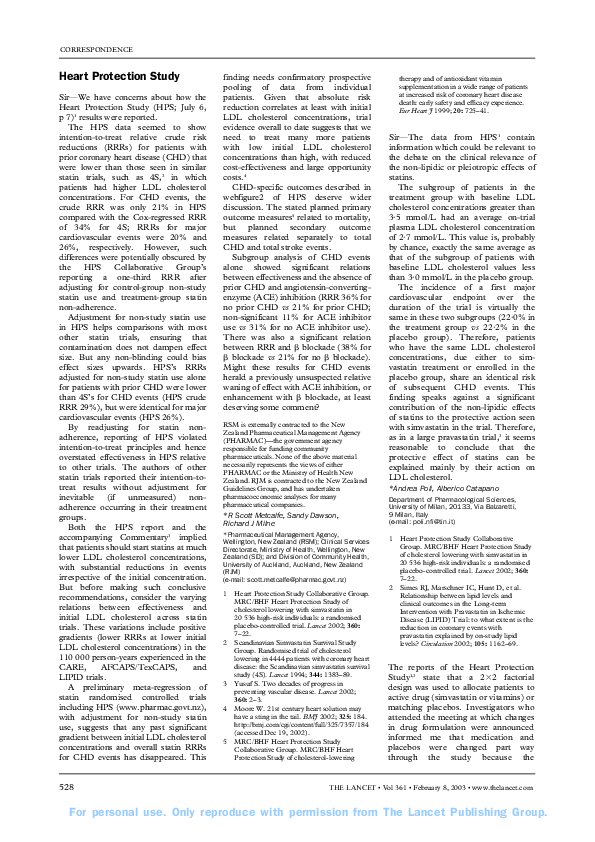 (PDF) Heart Protection Study