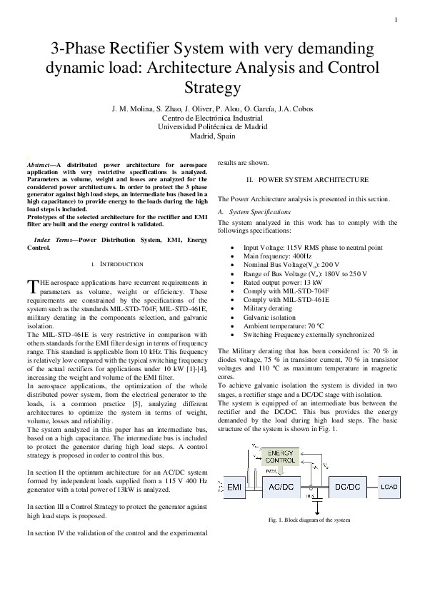 (PDF) 3-Phase Rectifier System with very demanding dynamic load: Architecture analysis and ...