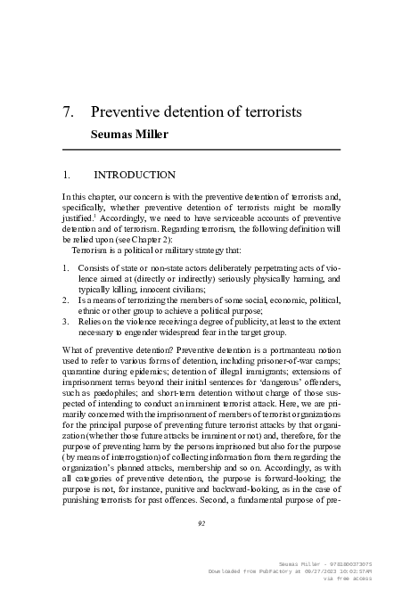 (PDF) Preventive detention of terrorists