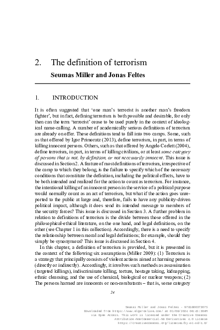 (PDF) The definition of terrorism