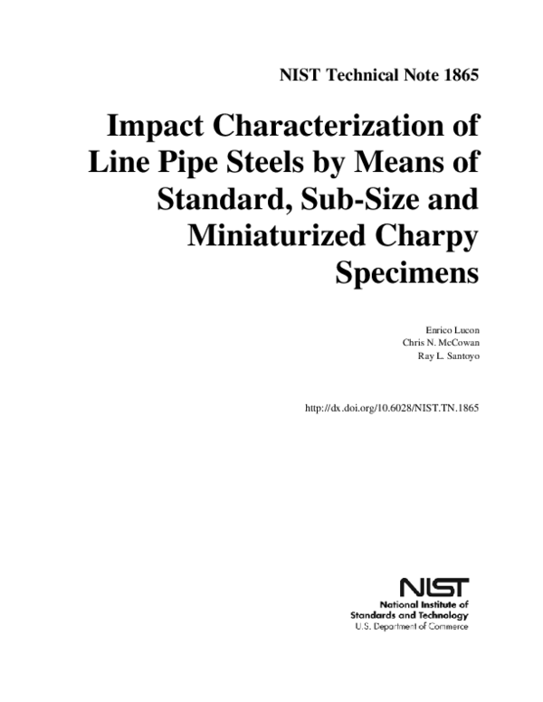 (PDF) Impact characterization of line pipe steels by means of standard ...