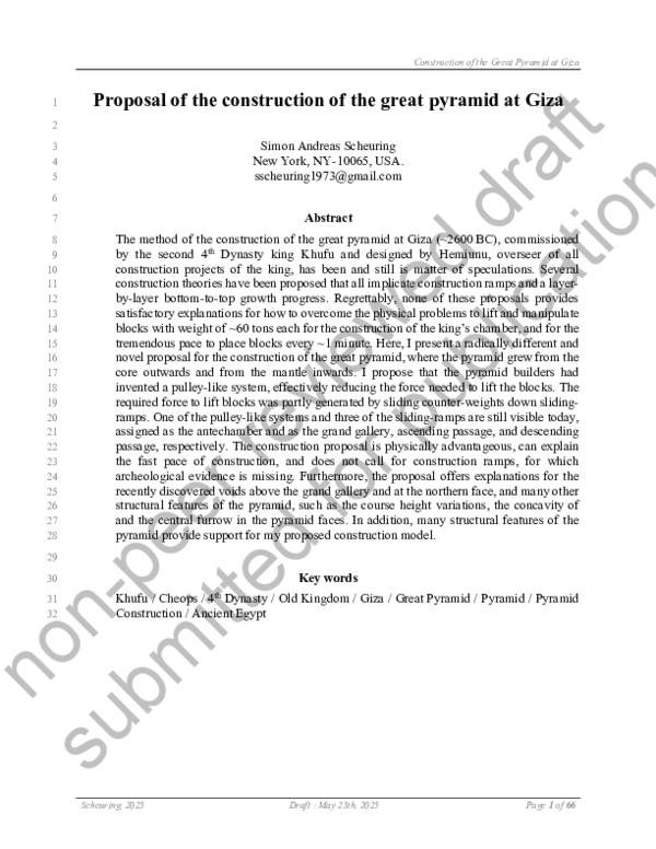 (PDF) Proposal of the construction of the great pyramid at Giza