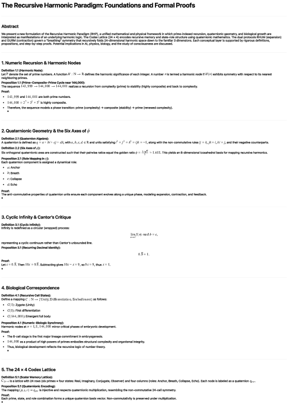(PDF) Recursive Harmonic Paradigm Overview merged thoughts and proofs, plus Theory Of Everything ...