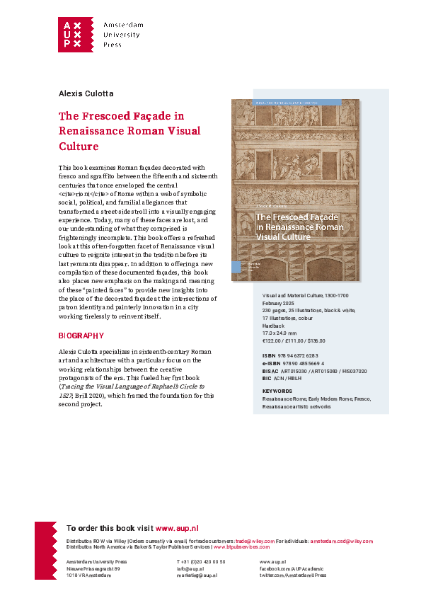 (PDF) Book flyer, The Frescoed Façade in Renaissance Roman Visual ...