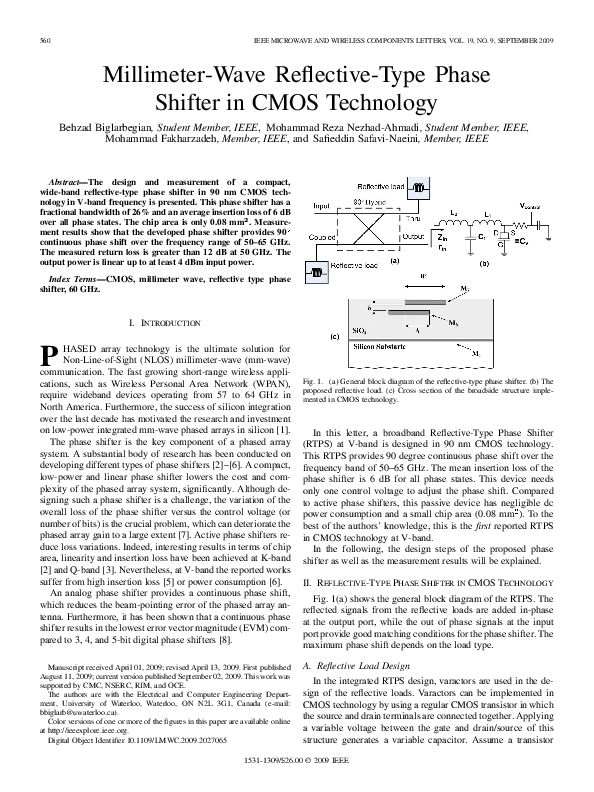 (PDF) Millimeter-Wave Reflective-Type Phase Shifter in CMOS Technology