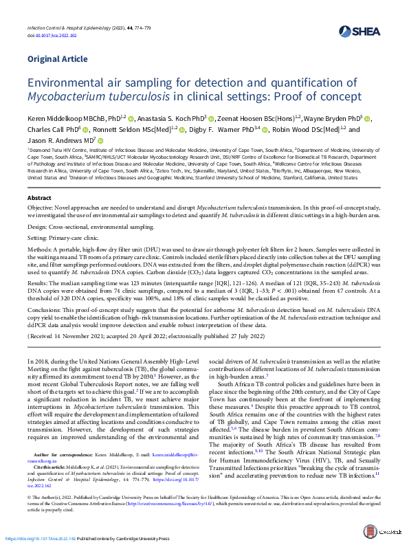 (PDF) Environmental air sampling for detection and quantification of ...