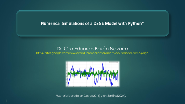 (PDF) Numerical Simulations of a DSGE Model with Python [Simulaciones numéricas de un modelo ...