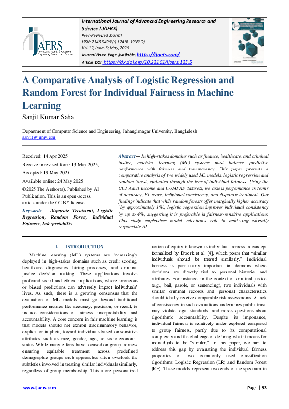 (PDF) A Comparative Analysis of Logistic Regression and Random Forest ...