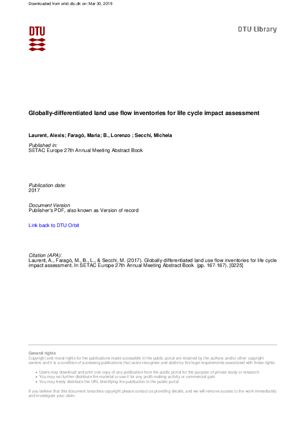 (PDF) Globally-differentiated land use flow inventories for life cycle impact assessment