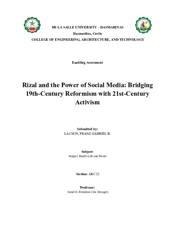 (PDF) Rizal and the Power of Social Media: Bridging 19th-Century ...