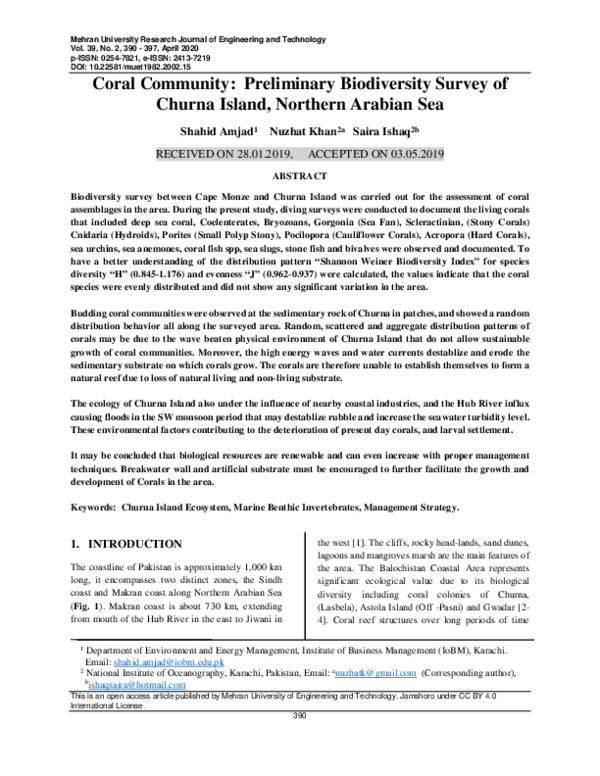 (PDF) Coral Community: Preliminary Biodiversity Survey of Churna Island ...