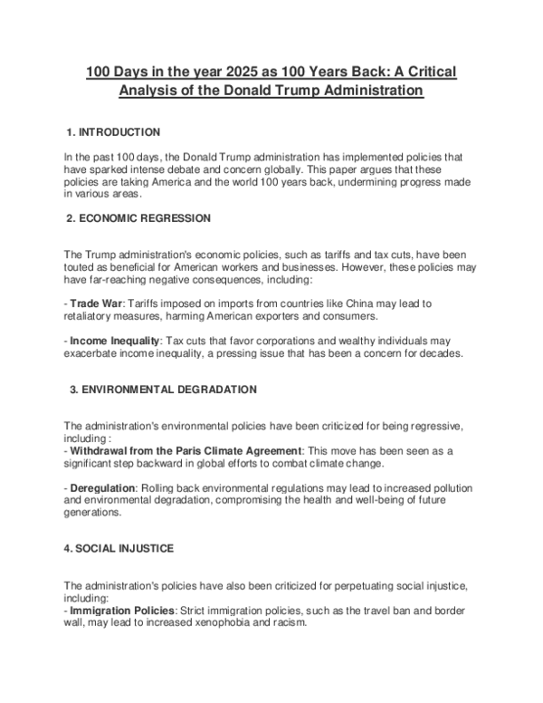 (PDF) 100 Days in the year 2025 as 100 Years Back: A Critical Analysis ...