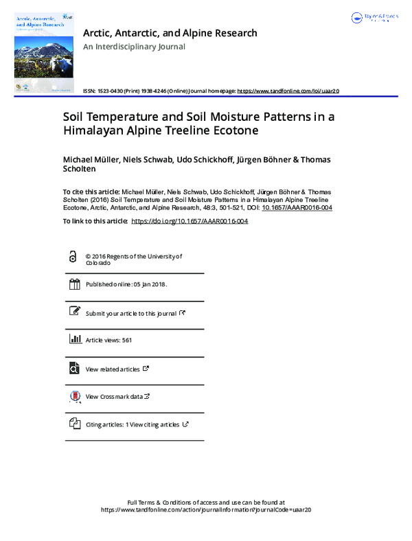 (PDF) Soil Temperature and Soil Moisture Patterns in a Himalayan Alpine ...