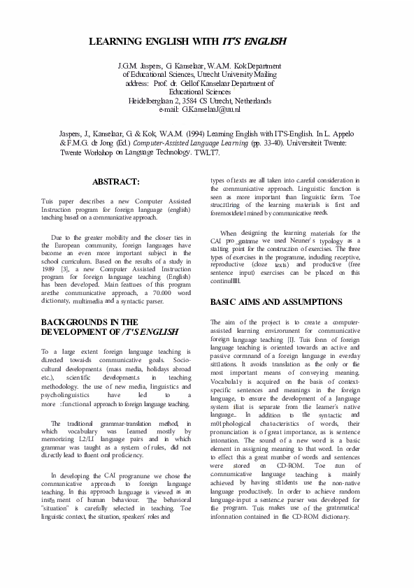 (PDF) LEARNING ENGLISH WITH IT'S ENGLISH