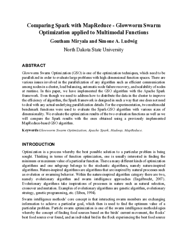 Pdf Comparing Spark With Mapreduce 6679