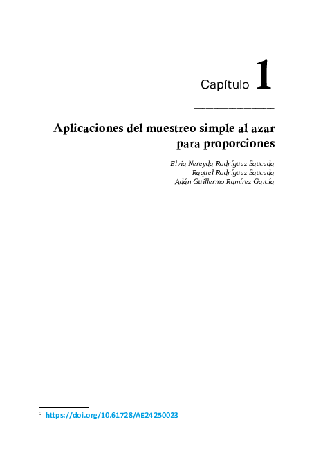 (PDF) Aplicaciones del muestreo simple al azar para proporciones