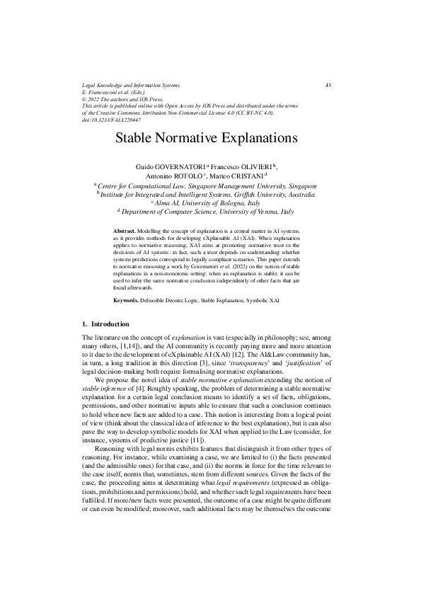 (PDF) Stable Normative Explanations