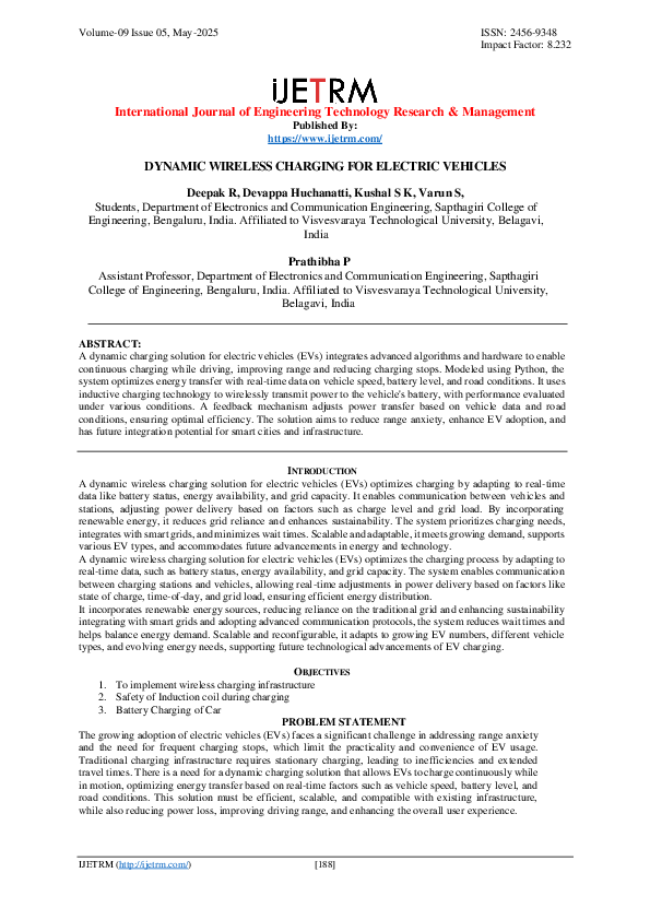 (PDF) DYNAMICWIRELESS CHARGING FOR ELECTRIC VEHICLES