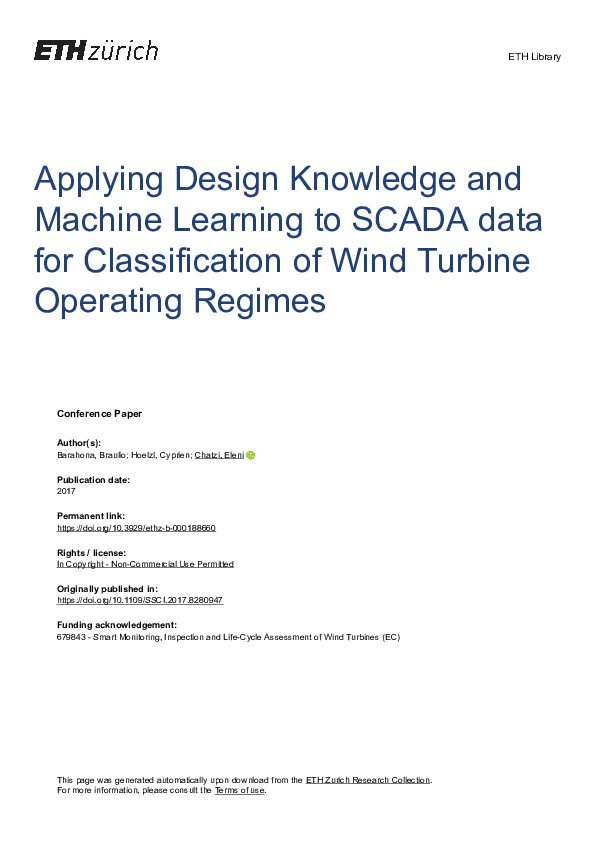 (PDF) Applying design knowledge and machine learning to scada data for ...