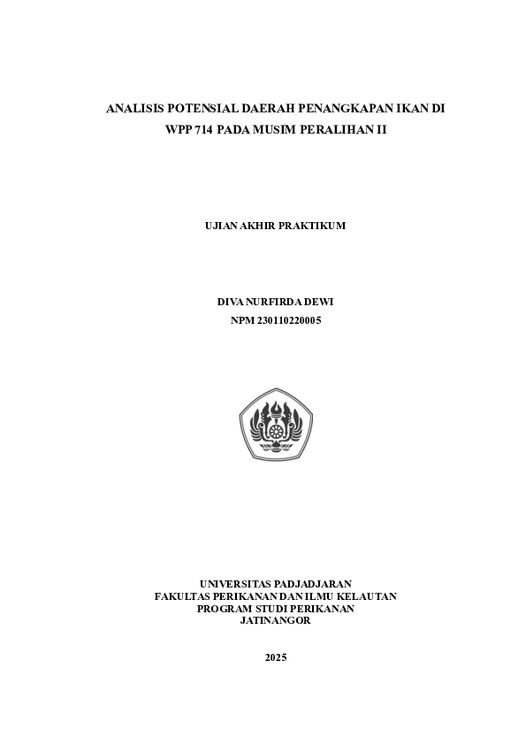 (PDF) ANALISIS POTENSIAL DAERAH PENANGKAPAN IKAN DI WPP 714 PADA MUSIM ...
