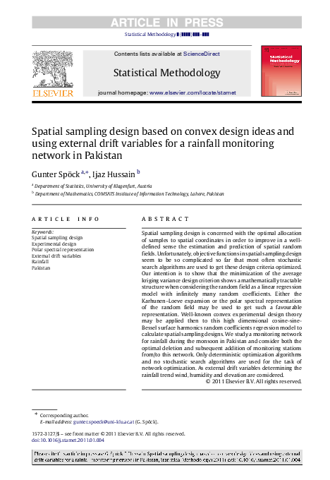 (PDF) Spatial sampling design based on convex design ideas and using ...