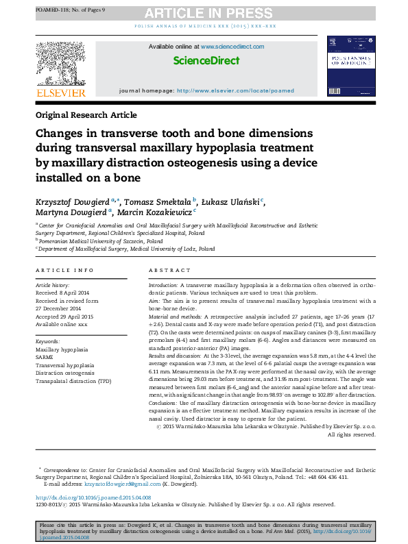 (PDF) Changes in transverse tooth and bone dimensions during ...
