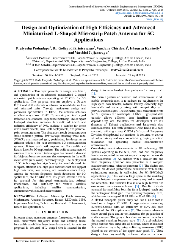 (PDF) Design and Optimization of High Efficiency and Advanced Miniaturized L-Shaped Microstrip ...